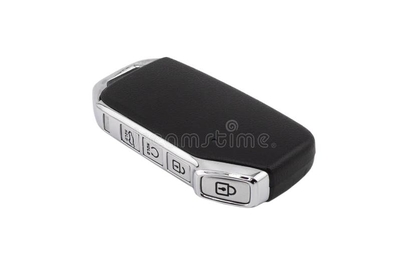 Modern Wireless Car Key Ignition Isolated on White Background. Wireless ...