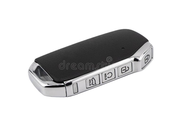 Modern Wireless Car Key Ignition Isolated on White Background. Wireless ...