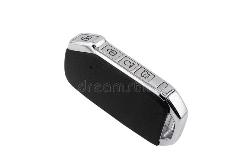 Modern Wireless Car Key Ignition Isolated on White Background. Wireless ...