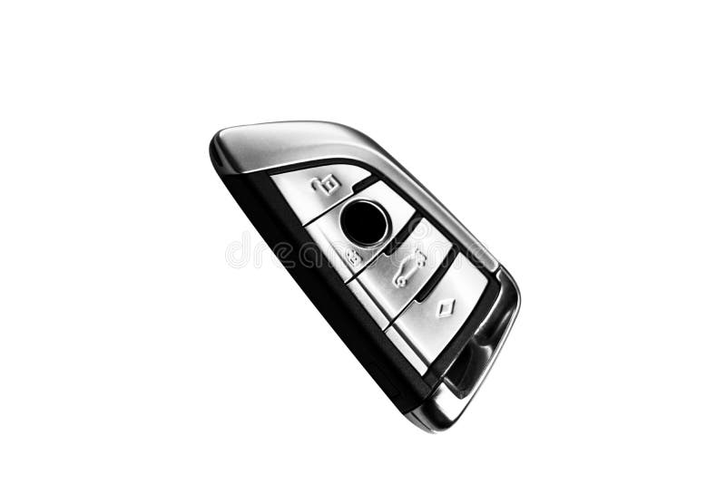 Modern Wireless Car Key Ignition Isolated on White Background. Wireless ...