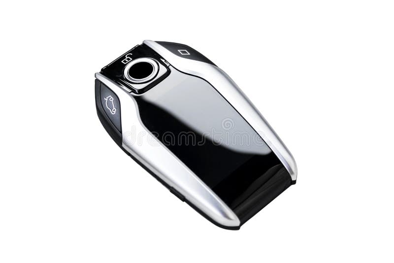 Modern Wireless Car Key Ignition Isolated on White Background. Wireless ...
