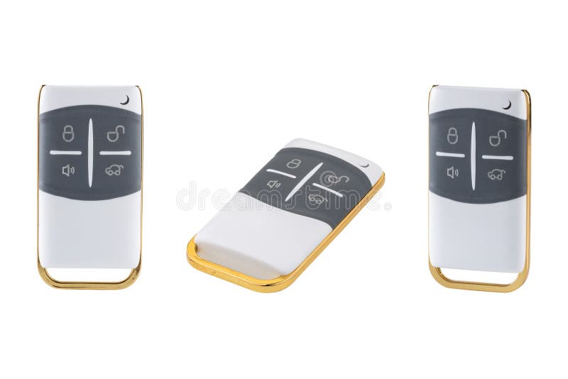 Modern Wireless Car Key Isolated on White Background Stock Image ...