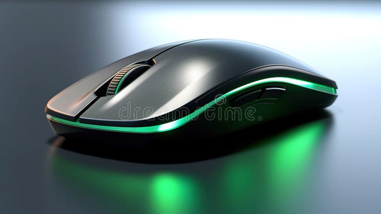 A Modern Wireless Computer Mouse on Blurry Background Stock ...