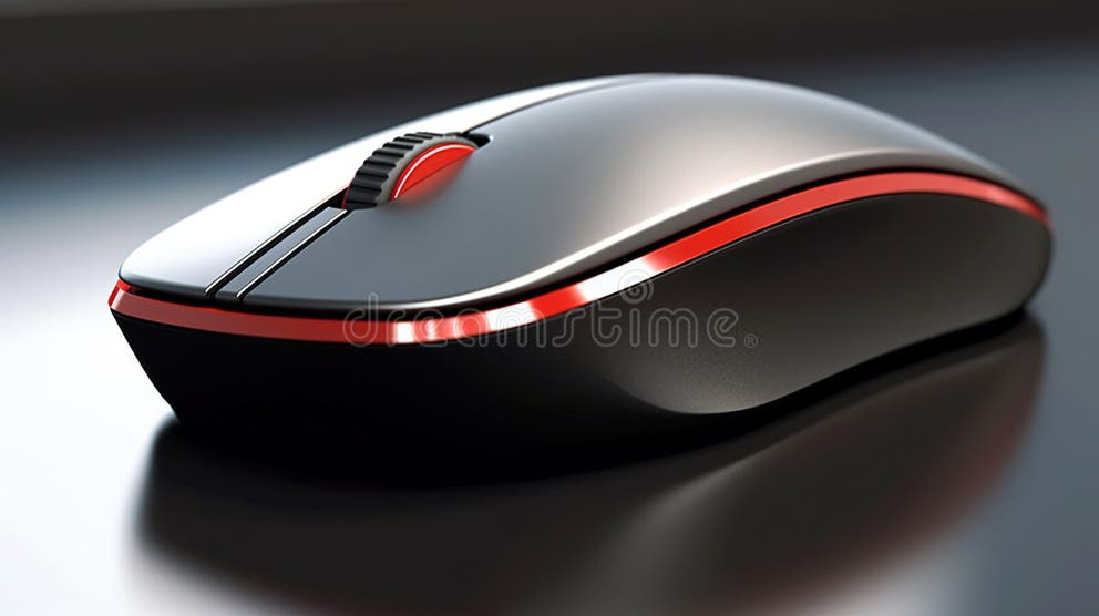 A Modern Wireless Computer Mouse on Blurry Background Stock ...