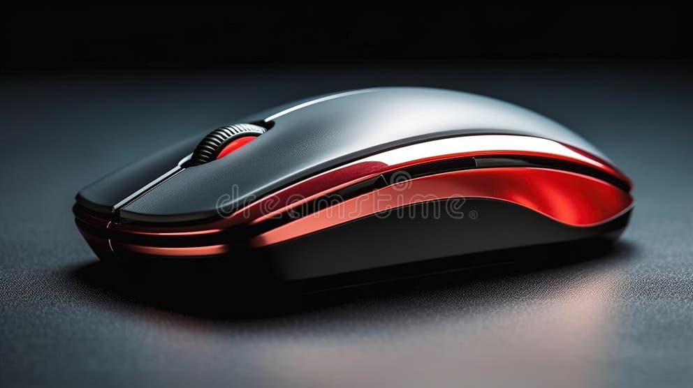 A Modern Wireless Computer Mouse on Blurry Background Stock ...