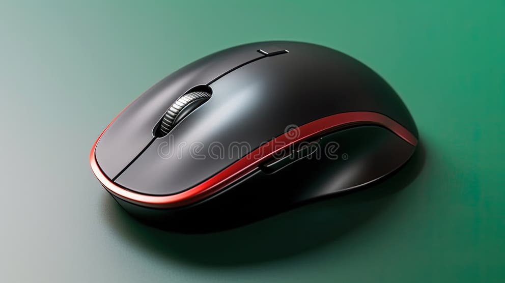 A Modern Wireless Computer Mouse on Blurry Background Stock ...