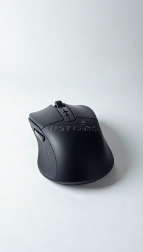 Modern Wireless Computer Mouse Clean White Backdrop Pc Isolated Black ...