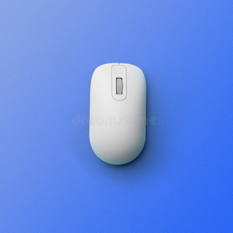 Modern Wireless Computer Mouse on Light Blue Background, Top View Stock ...