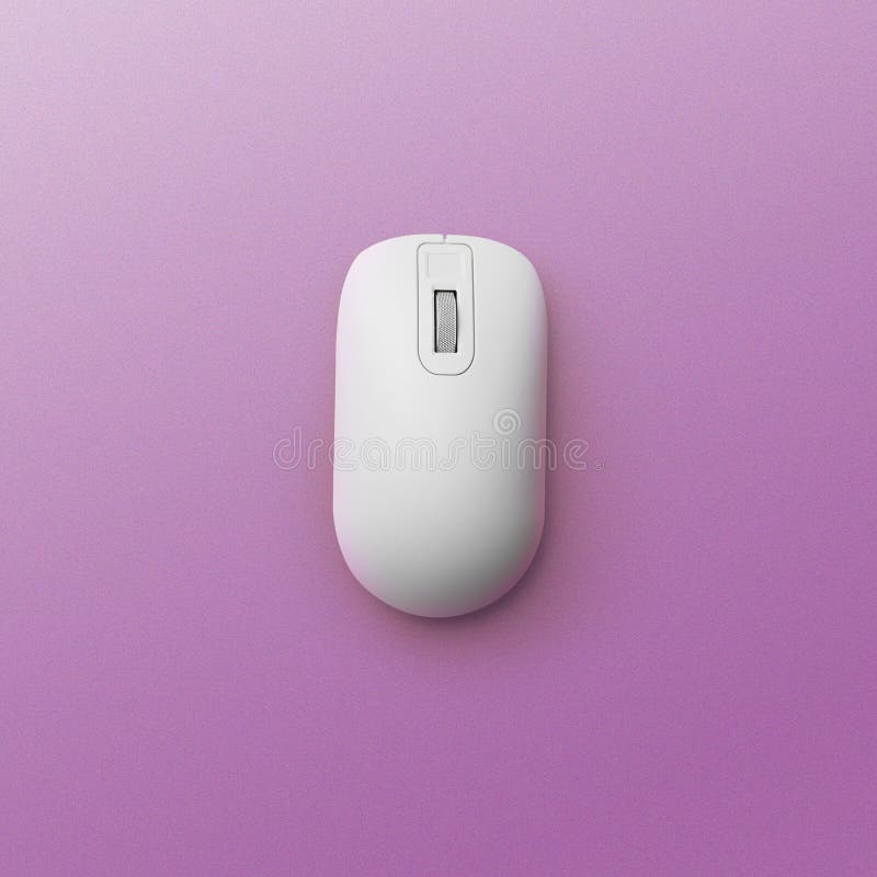 Modern Wireless Computer Mouse on Lilac Background, Top View Stock ...