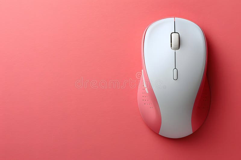 Modern Wireless Computer Mouse on Pink Background - Stylish Tech ...