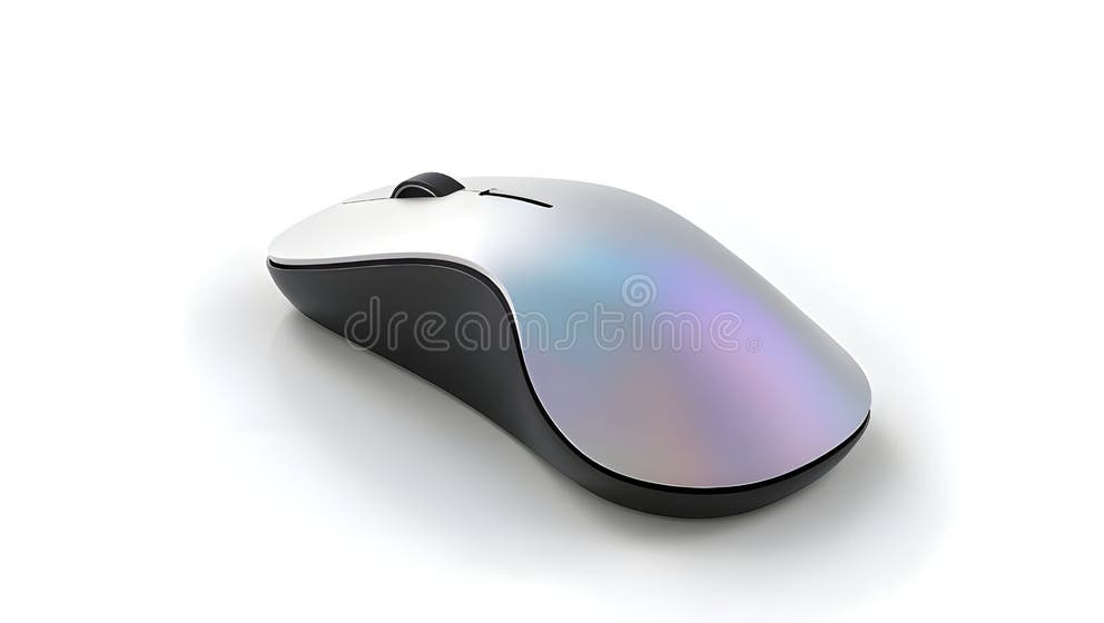 Modern Wireless Computer Mouse with Sleek Curves on White Background ...