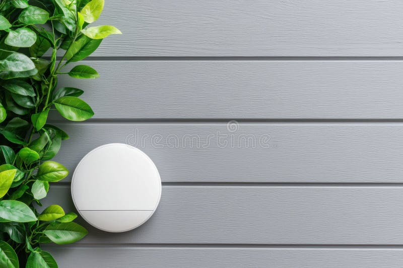 Modern Wireless Control Sensor is Mounted Sleek Gray Wall, Surrounded ...
