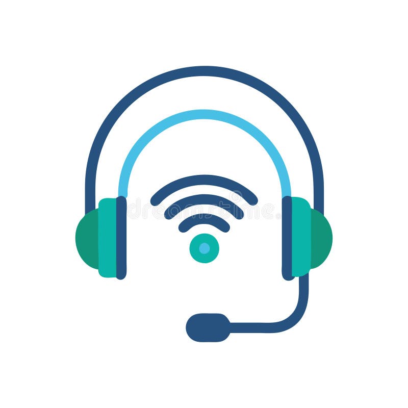 Modern Wireless Headset Icon for Audio Applications Stock Vector ...