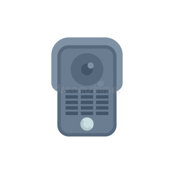 Modern Wireless Intercom System Displaying Security Camera Footage Stock Illustration ...