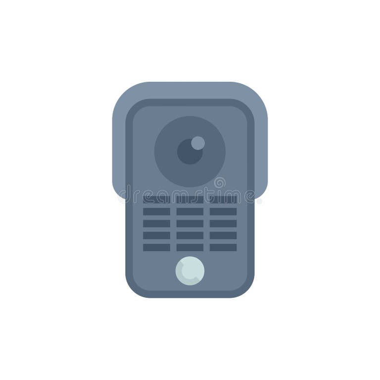 Modern Wireless Intercom System Displaying Security Camera Footage Stock Illustration ...