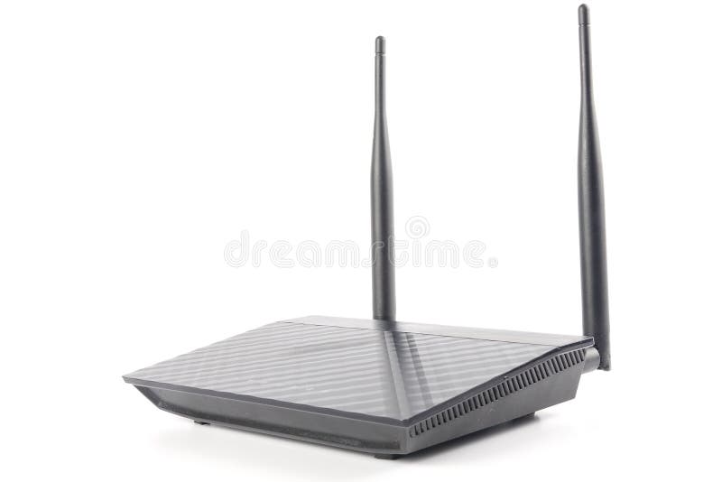 Modern Wireless Internet Router Isolated on White Background Stock ...