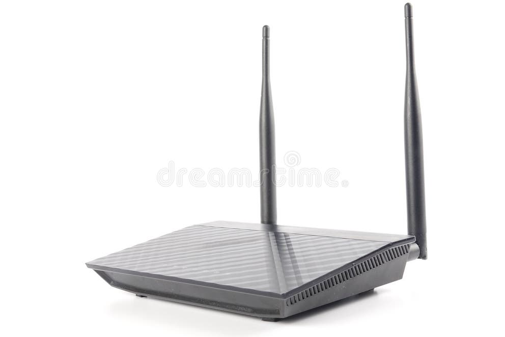 Modern Wireless Internet Router Isolated on White Background Stock ...