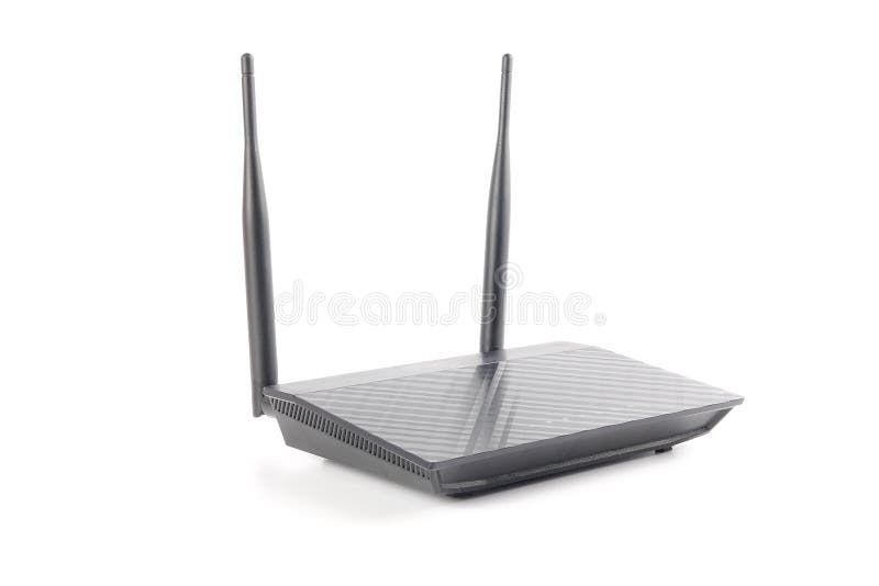 Modern Wireless Internet Router Isolated on White Background. Stock ...