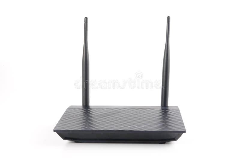 Modern Wireless Internet Router Isolated on White Background. Stock ...
