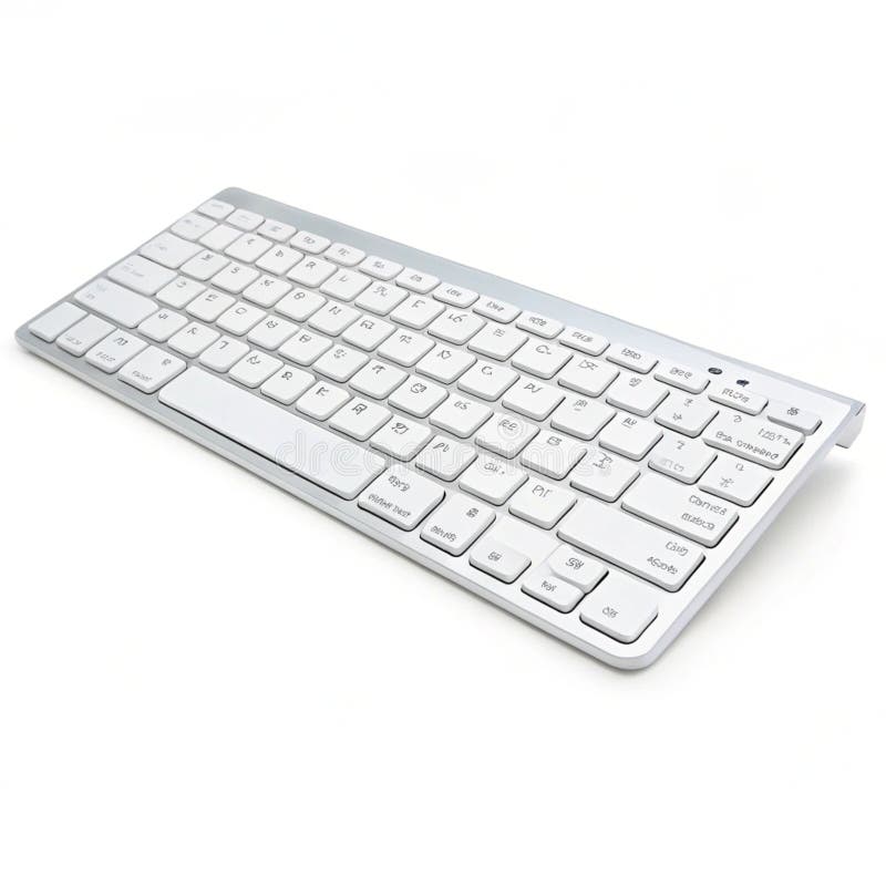 Wireless Keyboard on White Background Stock Illustration - Illustration ...