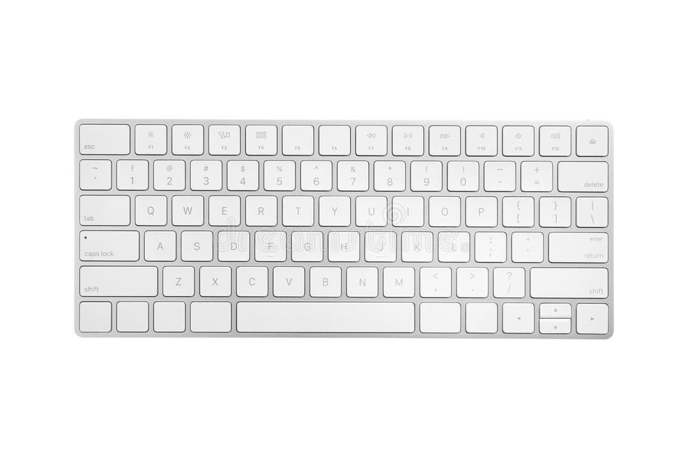 Modern Wireless Keyboard Isolated on White Stock Photo - Image of ...