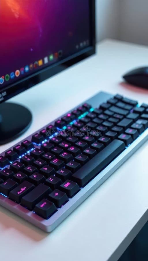 Modern Wireless Keyboard on White Top View Sharp Focus Input Keys Stock ...