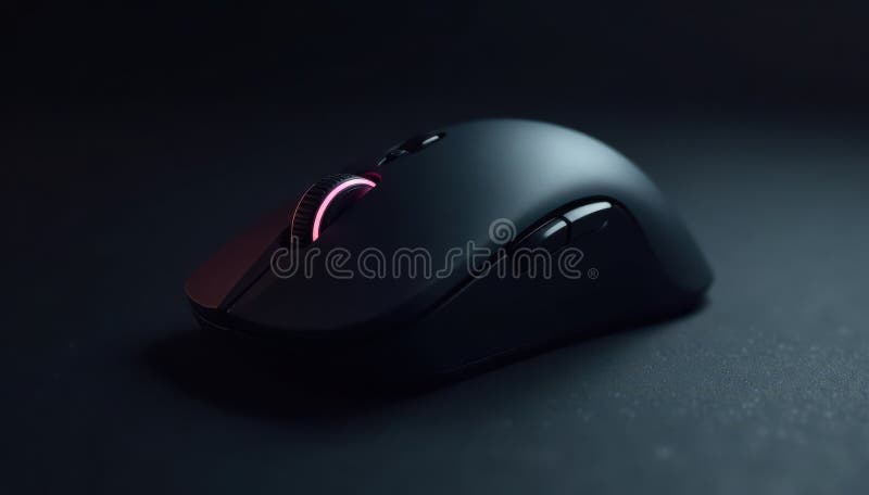Modern Wireless Mouse, Black Backdrop, Subtle Highlights, Ergonomic ...