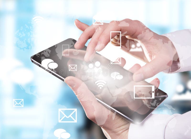 Modern Wireless Technology and Social Media Stock Photo - Image of ...