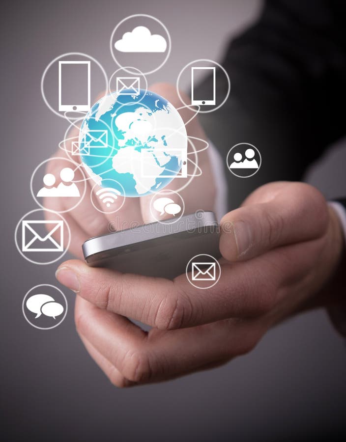 Modern Wireless Technology and Social Media Stock Image - Image of ...