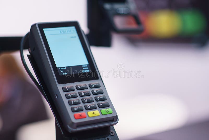 Modern Wireless Terminal for Payment with a Touch Screen. Stock Photo ...