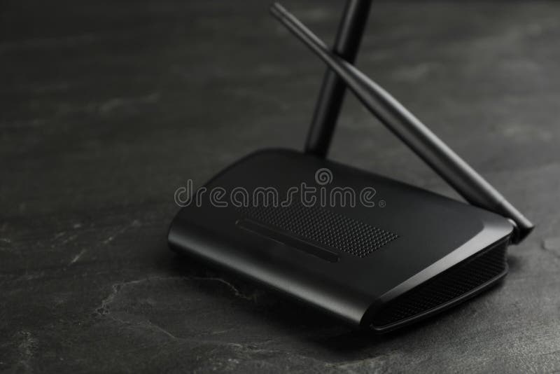 Modern Wireless Wi-Fi Router on Black Background Stock Photo - Image of ...