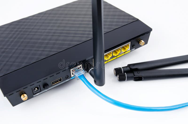 Modern Wireless Wi-fi Router Ethernet Connection Stock Image - Image of ...