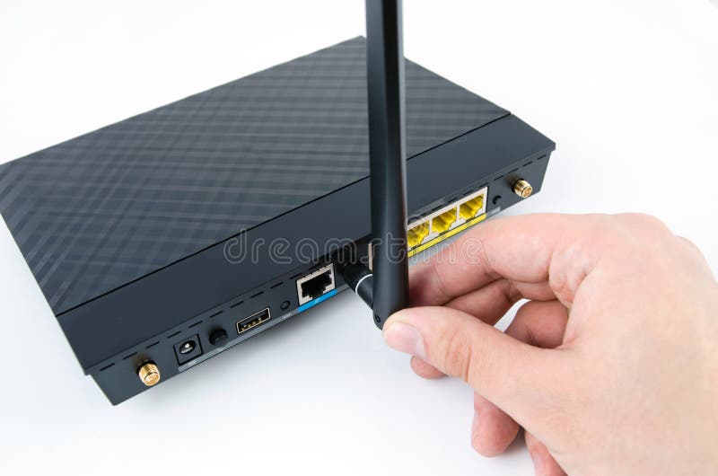 Modern Wireless Wi-fi Router Stock Image - Image of fiber, line: 46181751