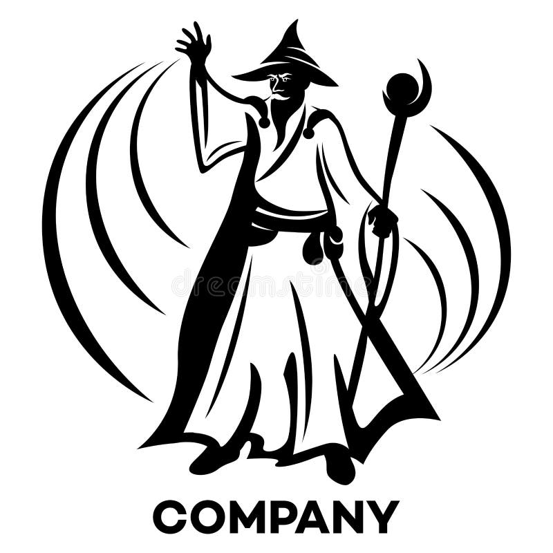 Modern Wizard Logo. Vector Illustration. Stock Vector - Illustration of ...