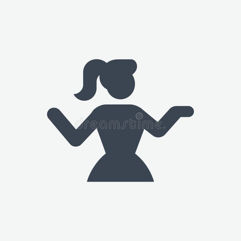 Modern woman shrug icon stock vector. Illustration of ponytail - 346302191
