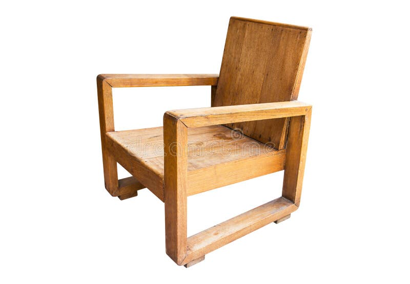Modern Design Wood Chair Isolated on White Background. Old Modern Wood ...