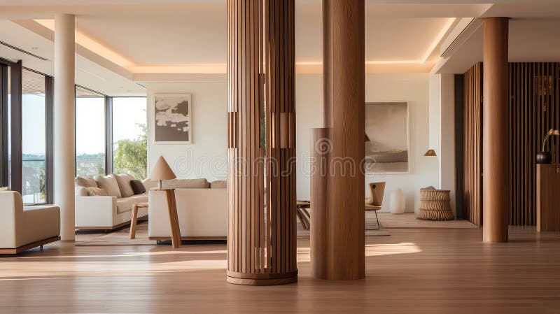 Modern wood pillar stock illustration. Illustration of craftsmanship ...