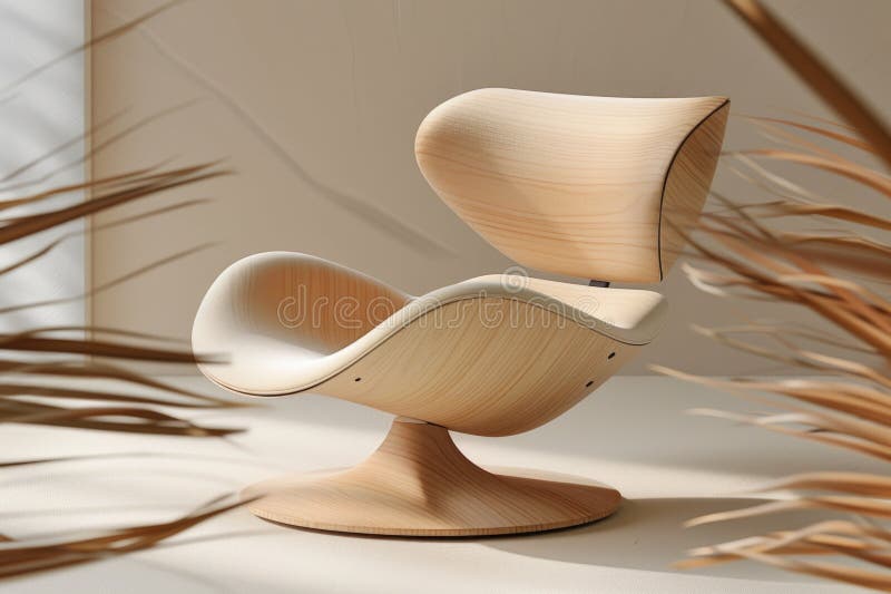 Modern Wooden Chair in Minimalist Setting with Natural Light and ...