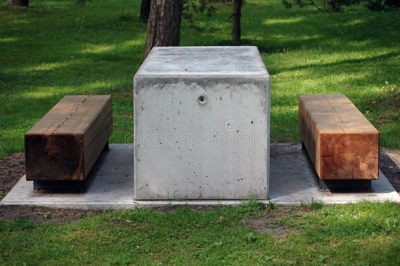 Modern Wooden Chairs in Park Stock Photo - Image of colorful, furniture ...