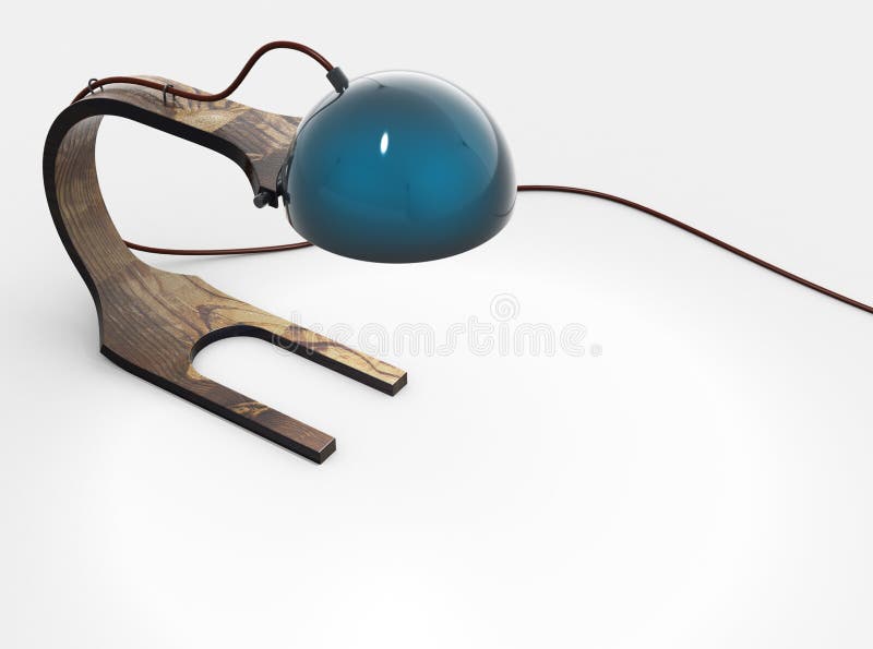 Modern Wooden Electric Lamp 3d Model Stock Illustration - Illustration ...