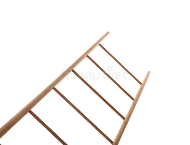 Modern Wooden Ladder Isolated, Low Angle View Stock Image - Image of ...