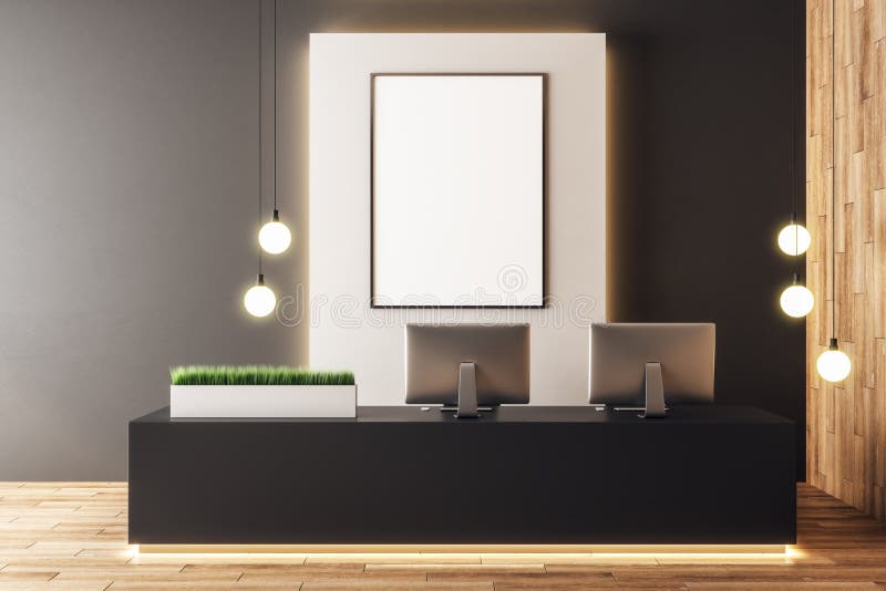 Modern Wooden Lobby with Frame Stock Illustration - Illustration of ...