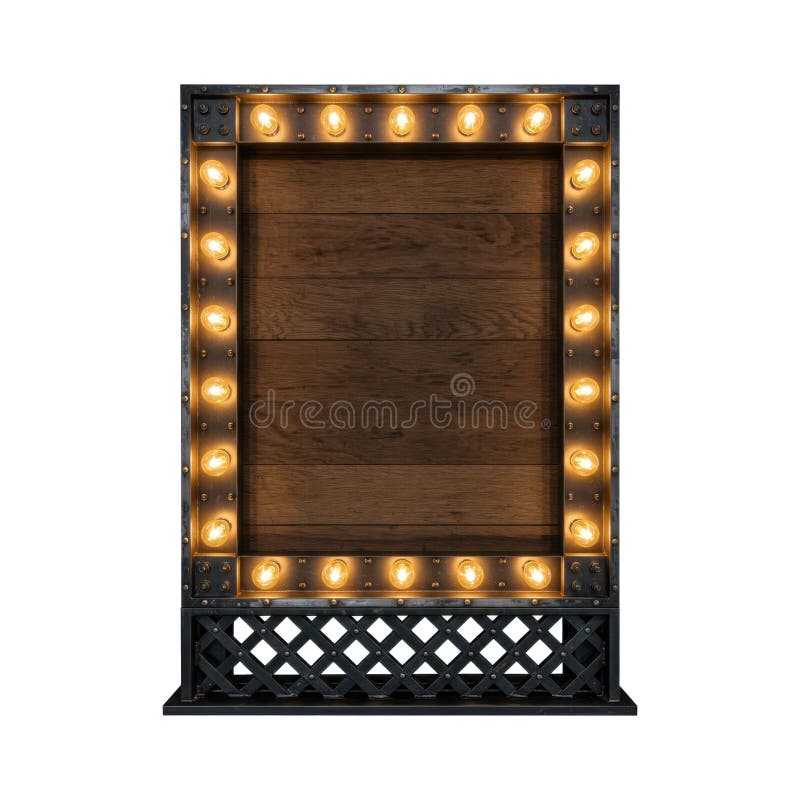 A Modern Wooden Sign Surrounded by Glowing Bulbs, Adding a Touch of ...
