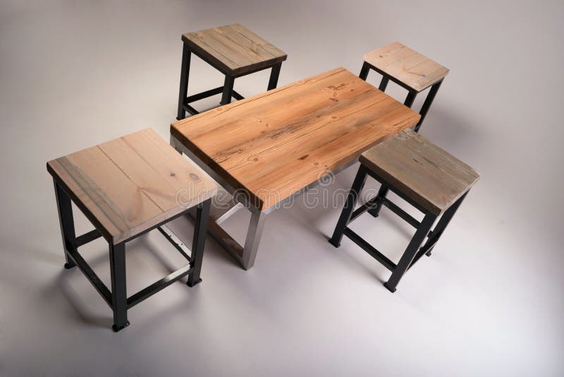 Modern Wooden Table Studio Shot on White Background Stock Photo - Image ...