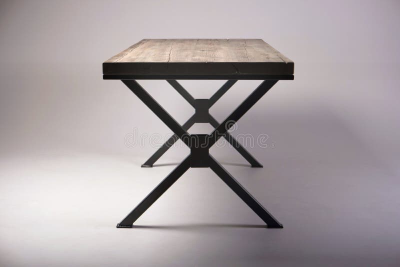 Modern Wooden Table Studio Shot on White Background Stock Image - Image ...