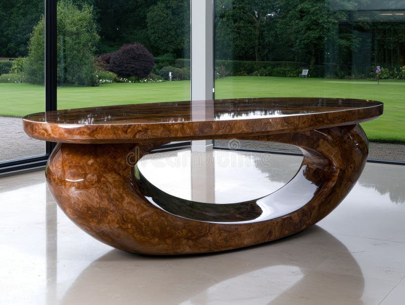 Modern Wooden Table with Unique Design Stock Illustration ...