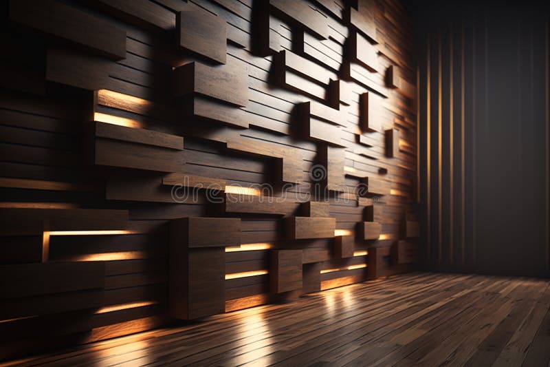 Modern Wooden Wall Background. Stock Illustration - Illustration of ...