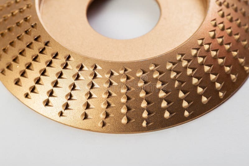 Modern Woodworking Wheel for Angle Grinder, Close-up. Industry Stock ...