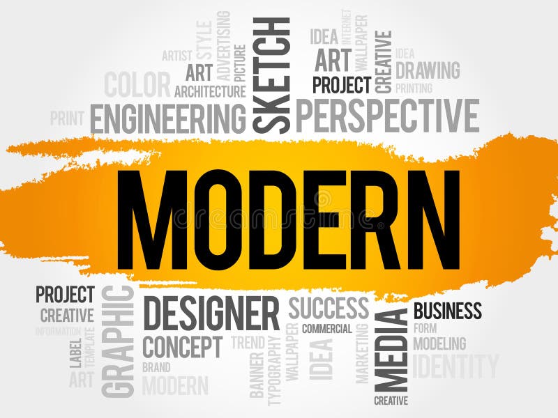 MODERN word cloud stock illustration. Illustration of fantasy - 200311920