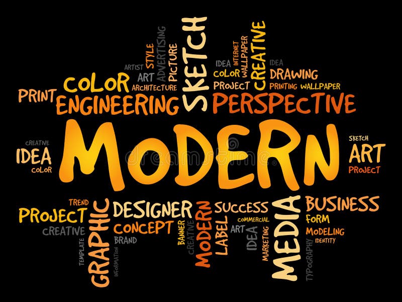 MODERN word cloud stock illustration. Illustration of presentation ...